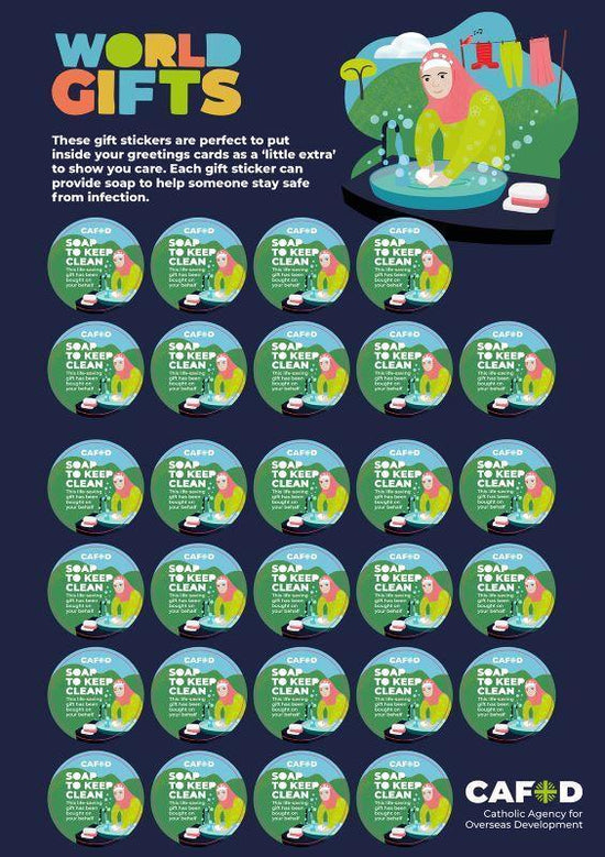 Soap to keep safe stickers – CAFOD World Gifts
